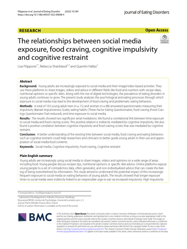 The Relationships Between Social Media | PDF | Impulsivity | Social Media