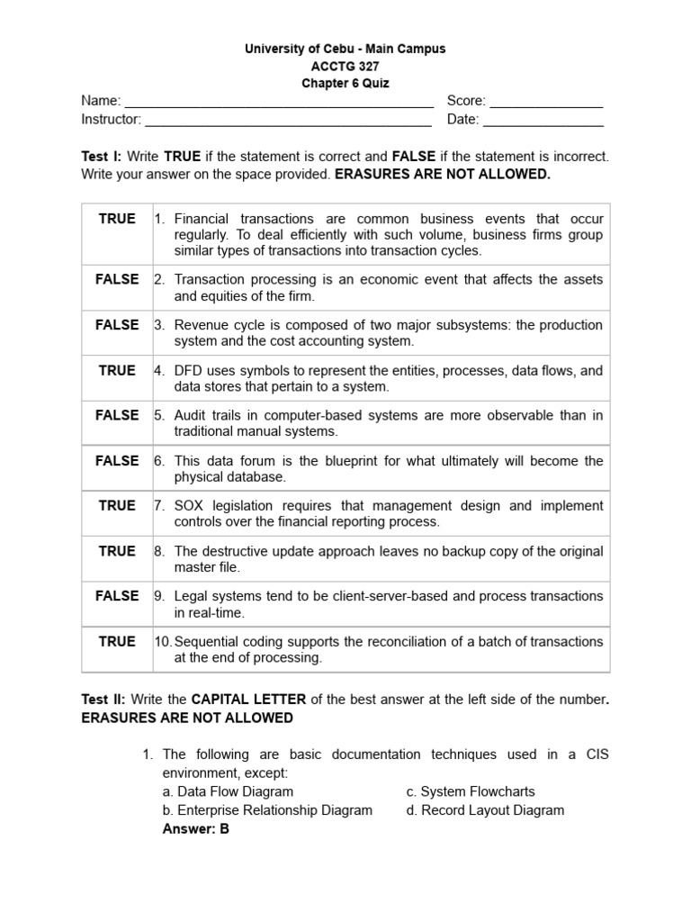 Chapter 6 Answers Key | PDF | Computing | Information Technology Management