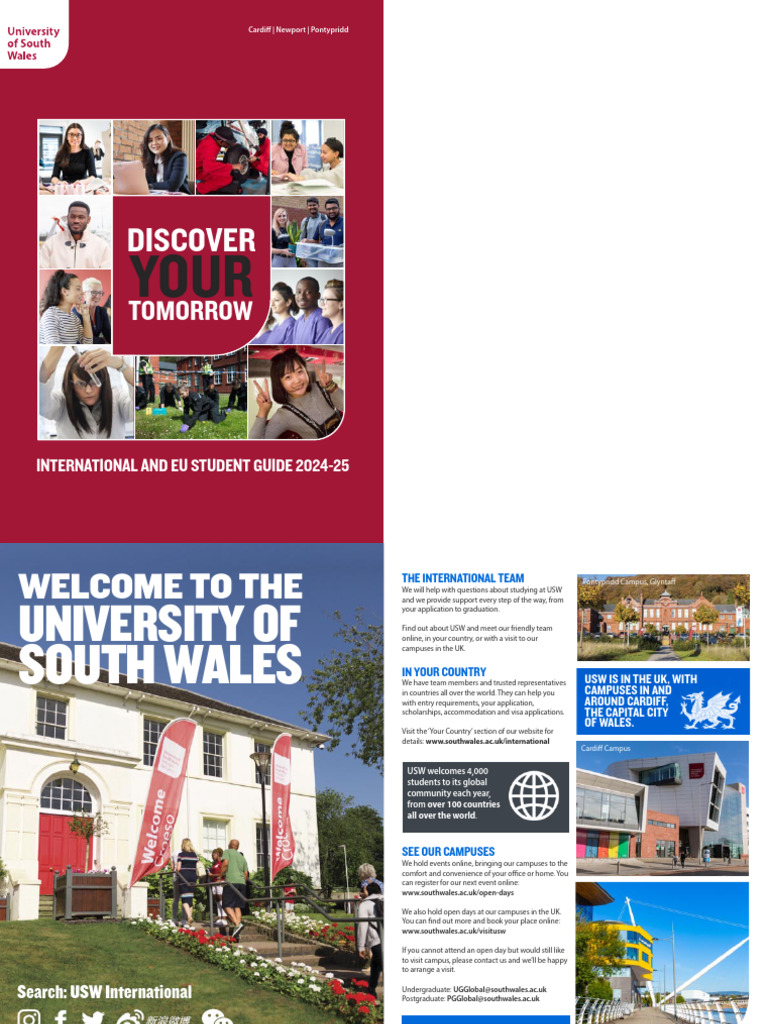 USW International and EU Guide 2024-25 | PDF | Chiropractic | Accountant