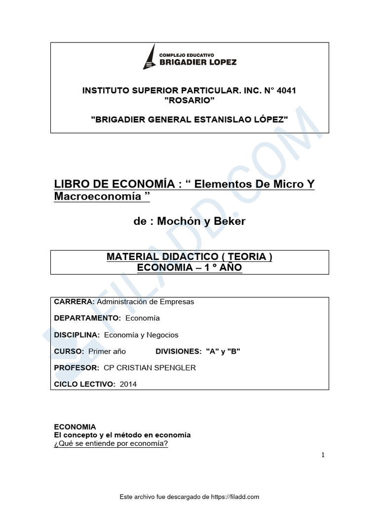 Libro de Economia Elementos de Micro y M 1 | PDF | Bienes | Mercado ...
