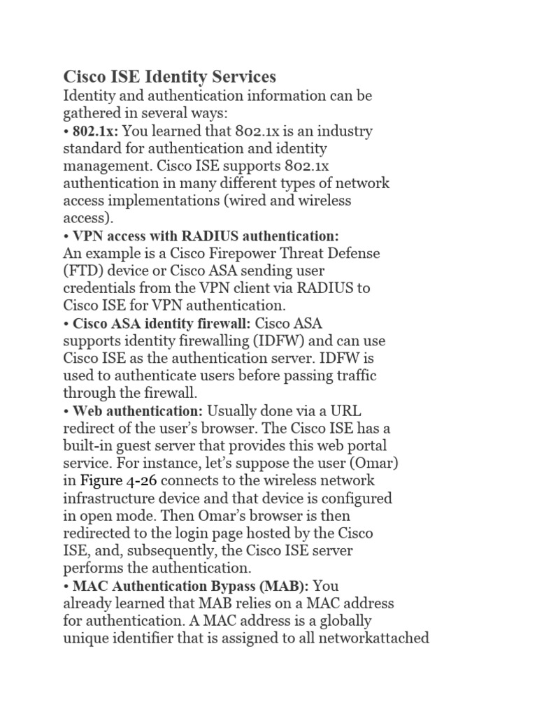 Cisco ISE Identity Services | PDF | Computer Network | Network Architecture