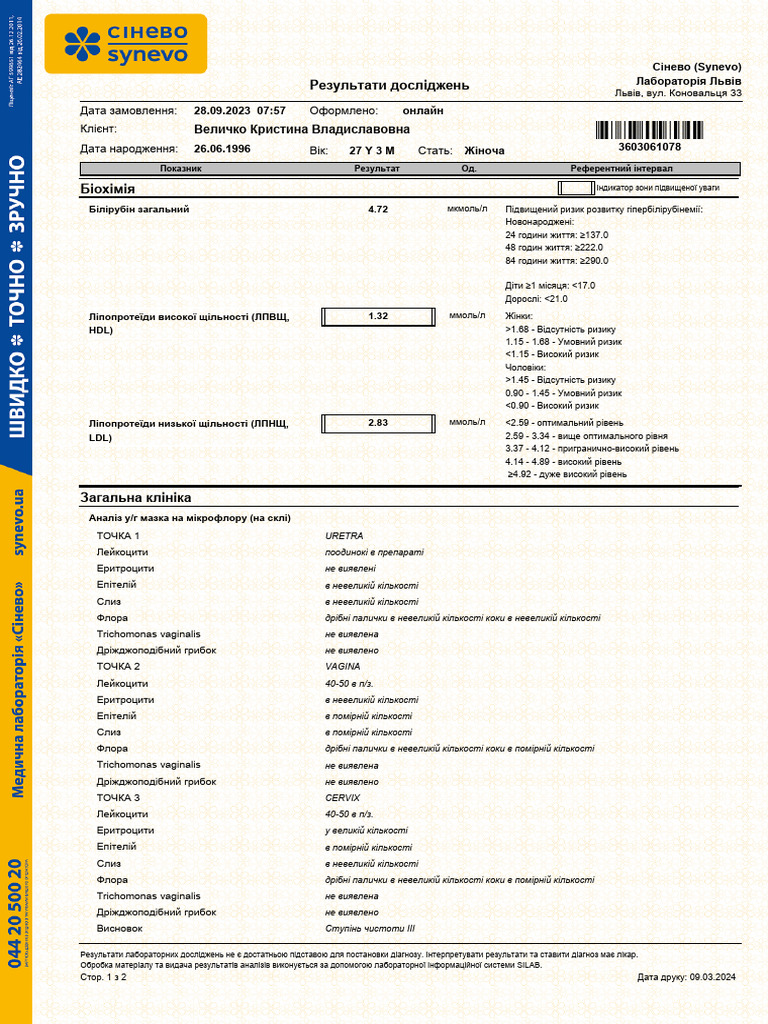 Synevo Results 3 | PDF