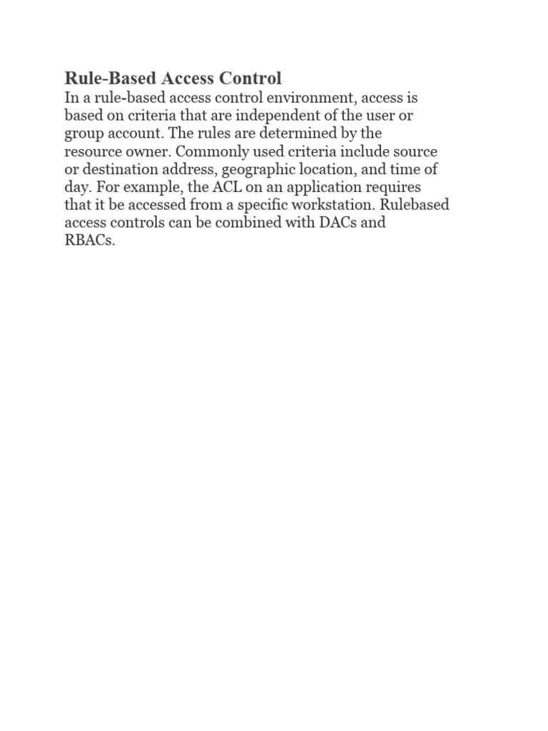 Rule-Based Access Control | PDF