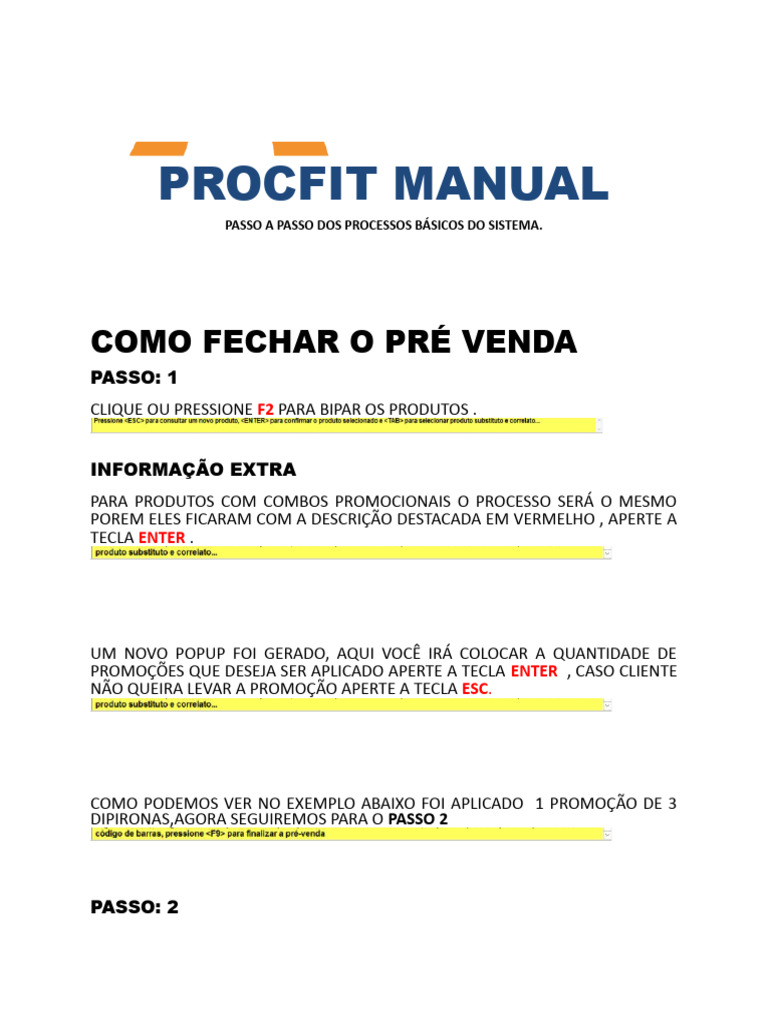 Procfit Manual Passo A Passo | PDF