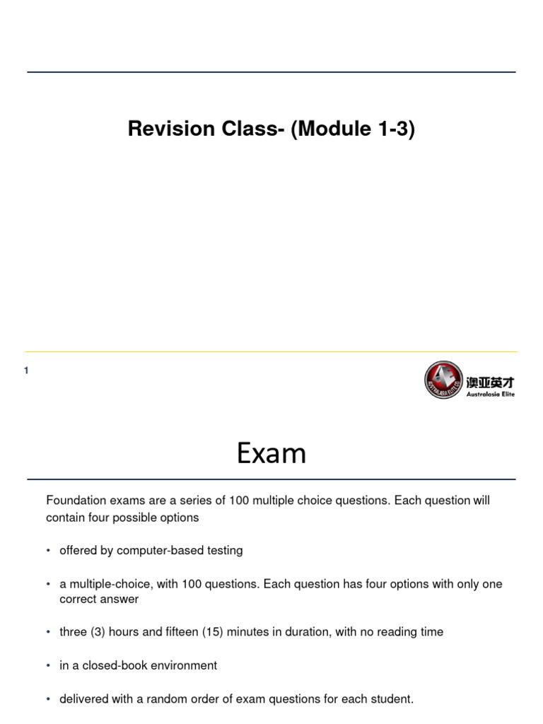 µ╛│Σ║Ü Foundations of Accounting- Week 6-Revision Module 1-3 | PDF | Debits And Credits | Money