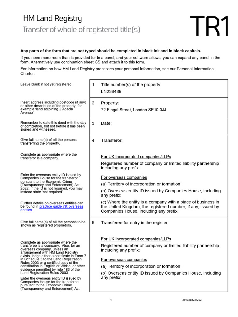 Property Transfer Form Instructions | PDF | Indemnity | Deed