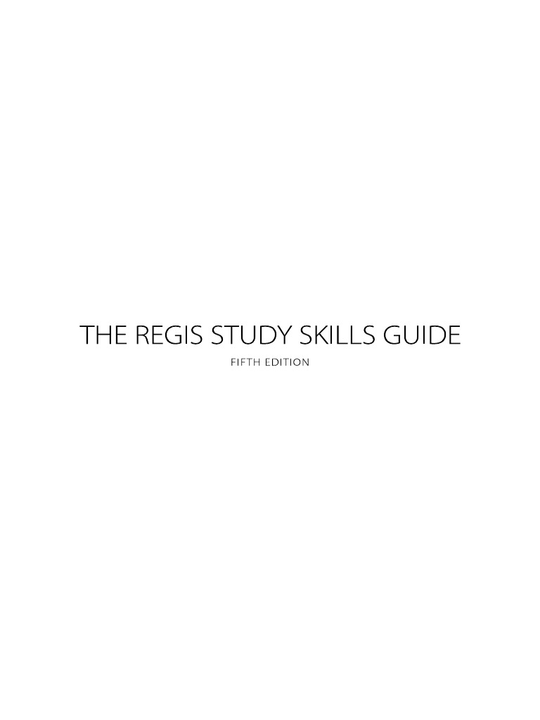 Regis Study Skills Guide | PDF | Reading Comprehension | Study Skills