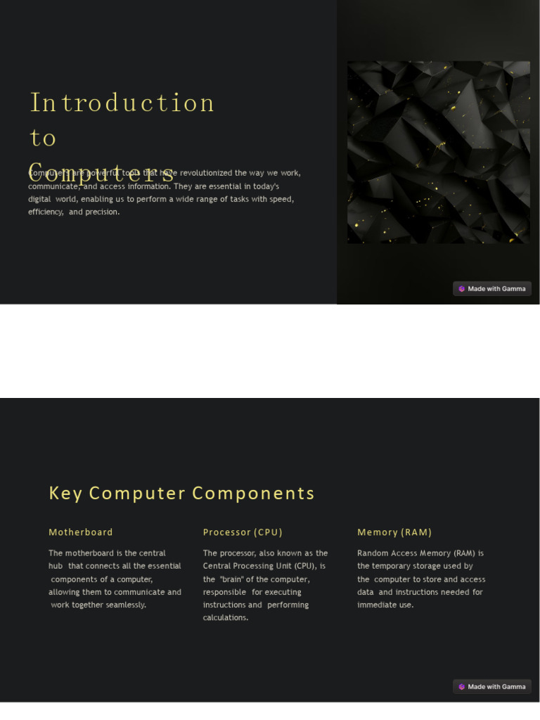 Introduction To Computers | PDF | Computer Data Storage | Central Processing Unit