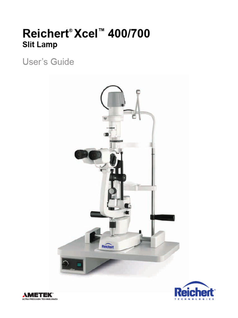 Reichert Slit Lamp Microscope User Guide | PDF | Safety | Reliability ...