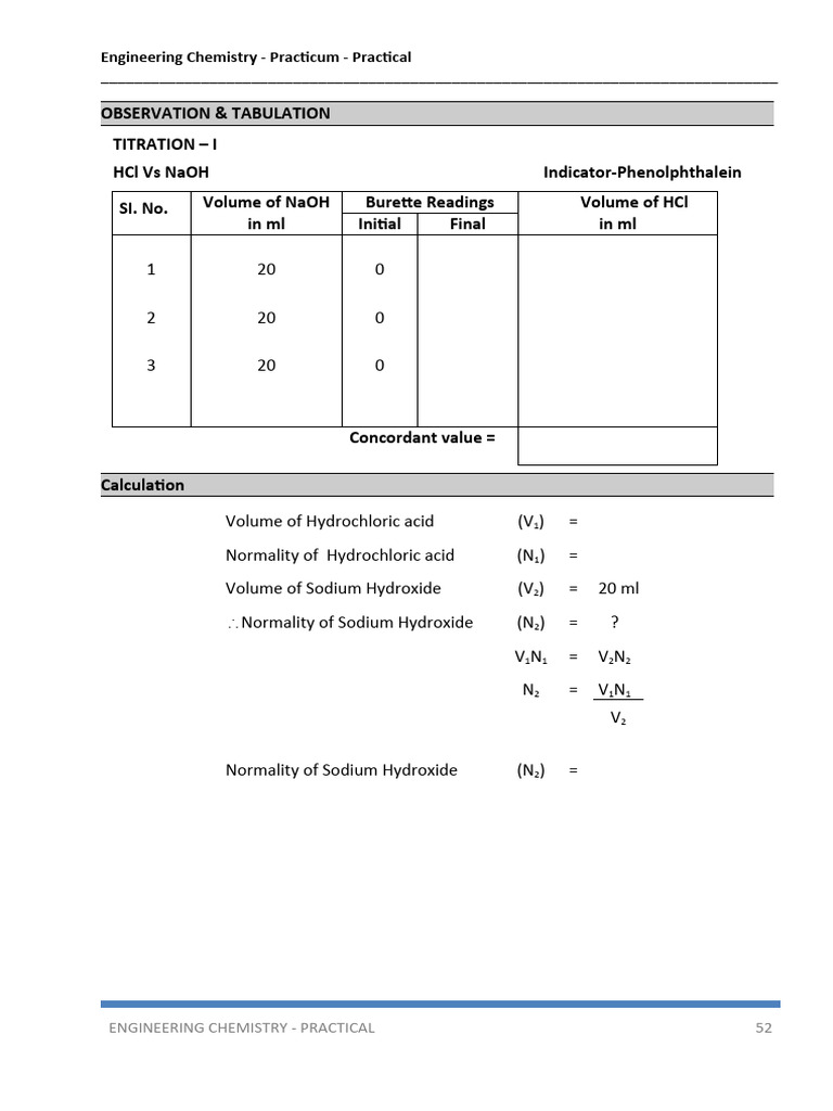 24O Practicum Practical Book | PDF | Chemistry | Titration