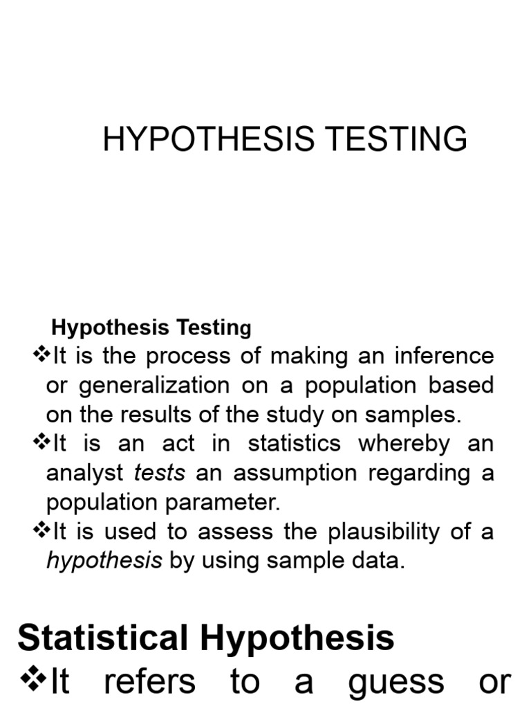 Hypothesis Testing | PDF | Statistical Hypothesis Testing | Type I And ...