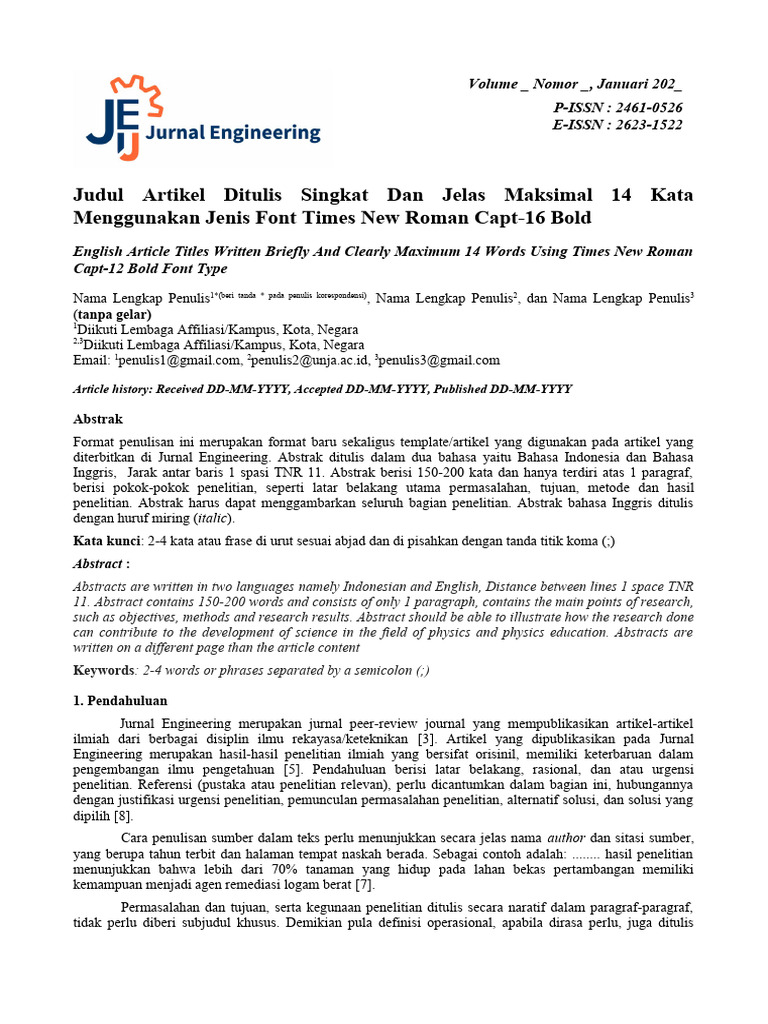 New Template Jurnal Engineering 2023 | PDF