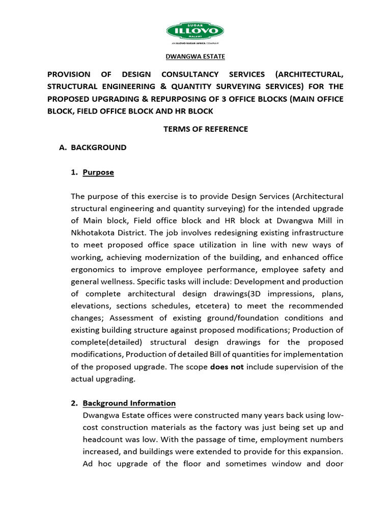 Consultancy For Re-Design of Office Infrastructure | PDF | Consultant ...