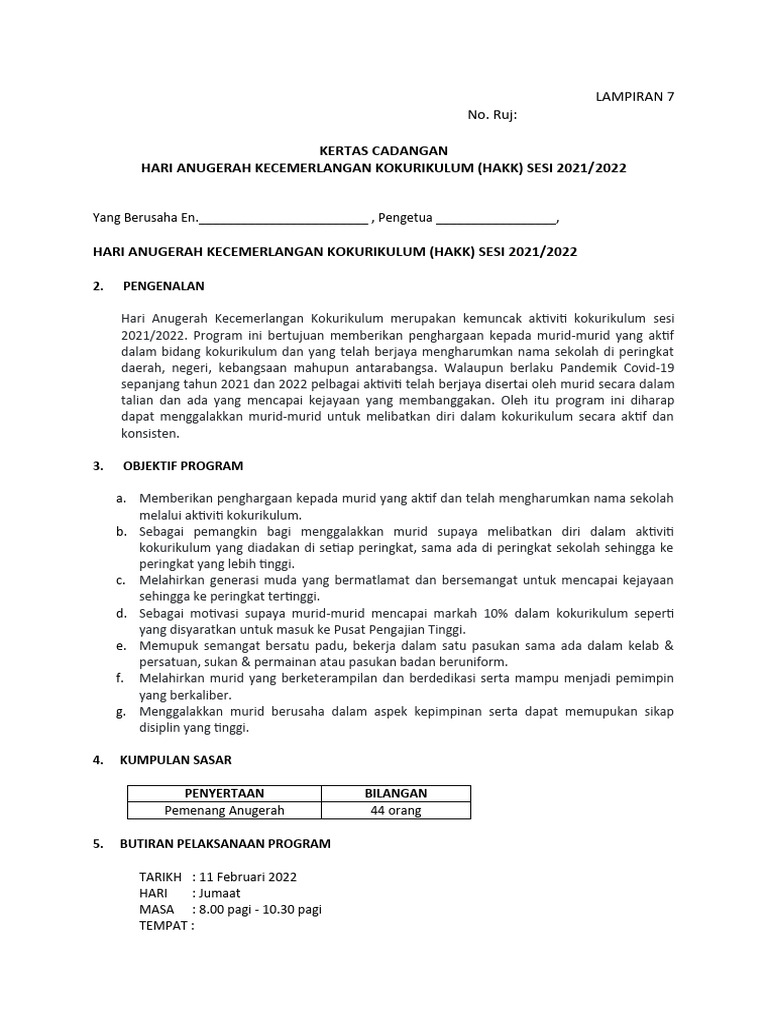 Contoh Kertas Cadangan Terkini | PDF