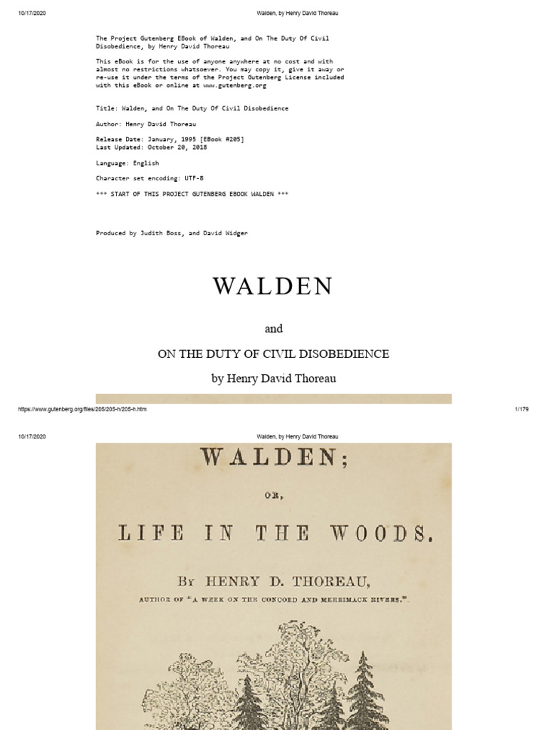 WK 3 - 4 Henry David Thoreau - Walden | PDF | Walden