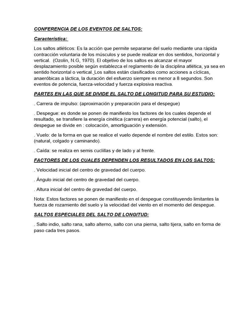 Conferencia Salto | PDF | Corriendo | Quitarse