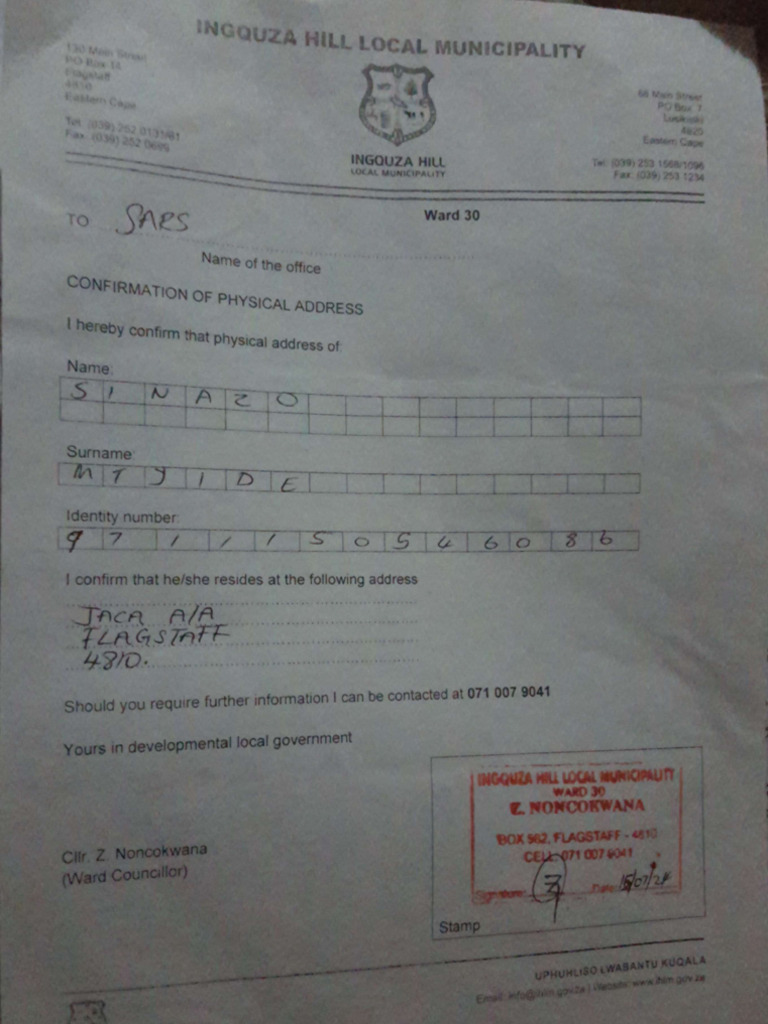 Proof of Resident | PDF