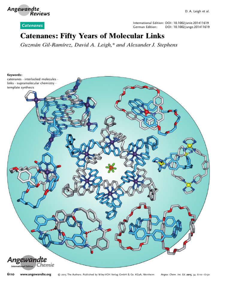 Catenanes Fifty Years of Molecular Links | PDF | Dna | Chemistry