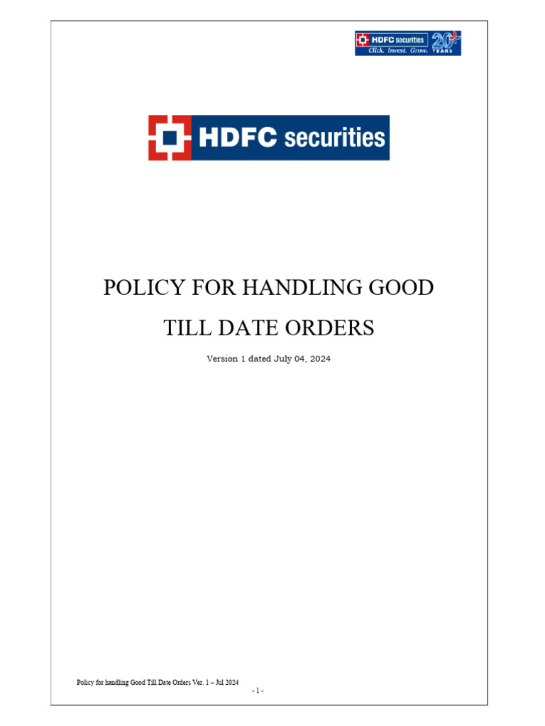 Good Till Date Policy-202407111633092906254 | PDF | Futures Contract ...