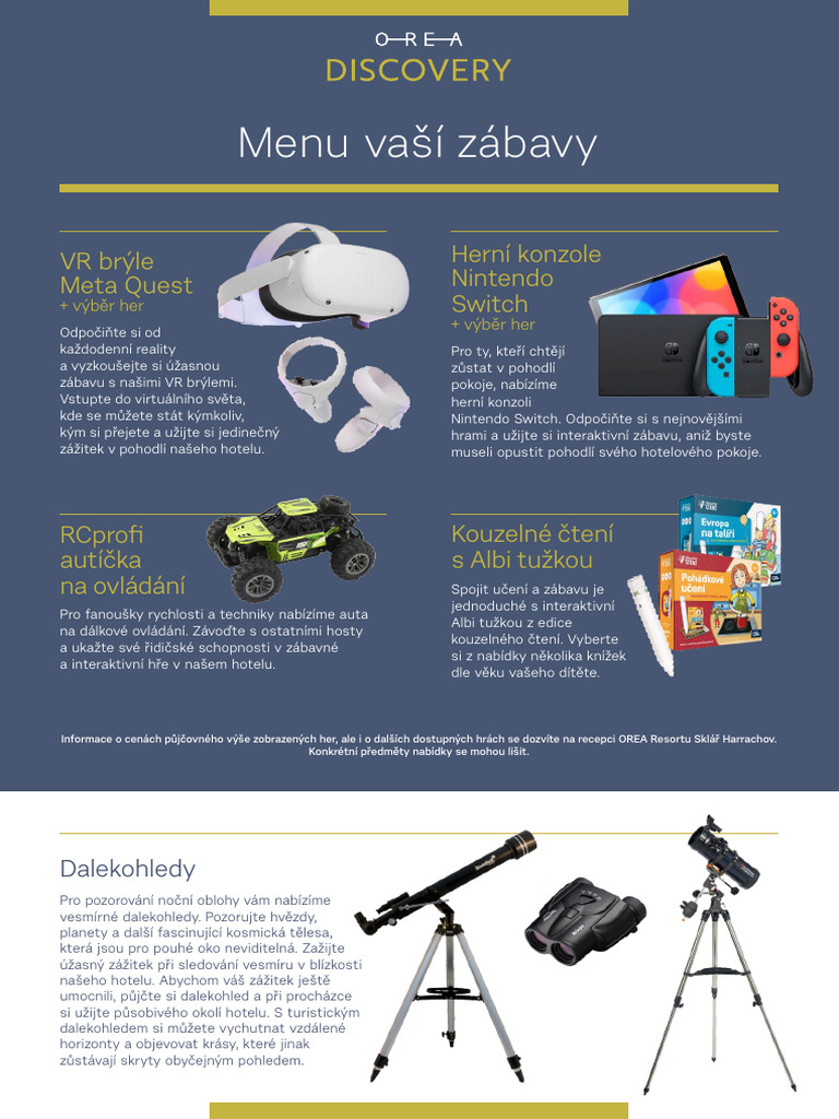 Menu Vaší Zábavy: VR Brýle Meta Quest Herní Konzole Nintendo Switch | PDF