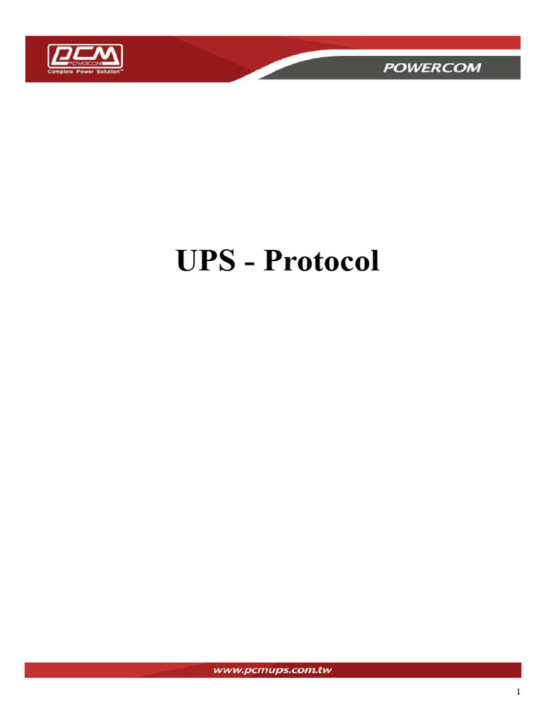 PCM UPS-Protocol | PDF | Bit | Electricity
