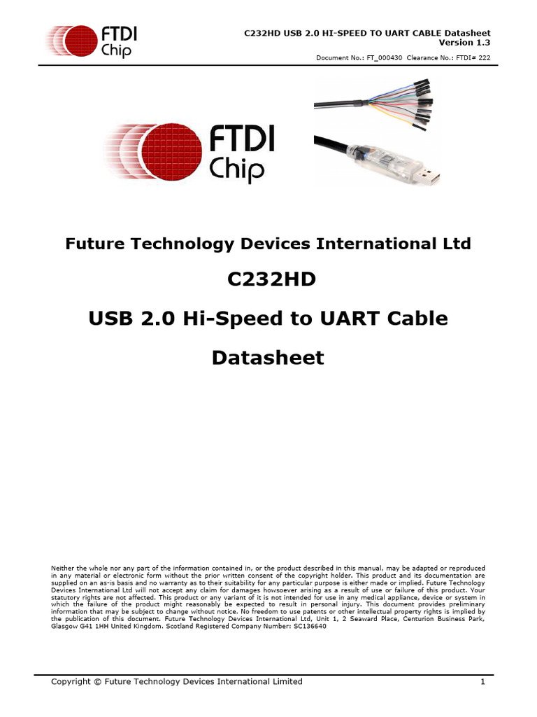 DS C232HD Uart Cable | PDF | Usb | Microcontroller