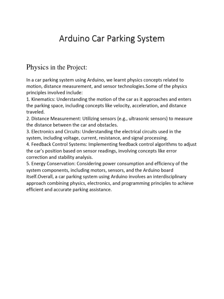Arduino Car Parking System | PDF | Parking | Arduino