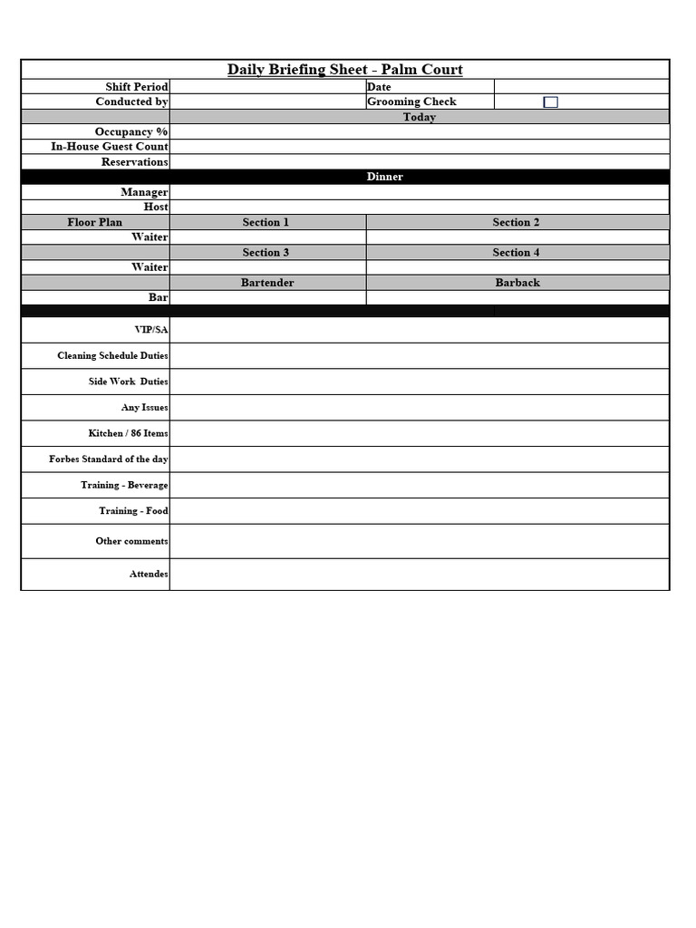 Briefing Sheet | PDF
