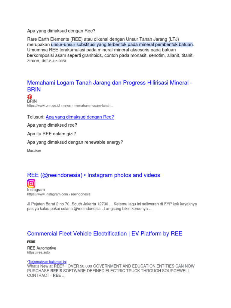 Pengertian Unsur Tanah Jarang (REE) | PDF