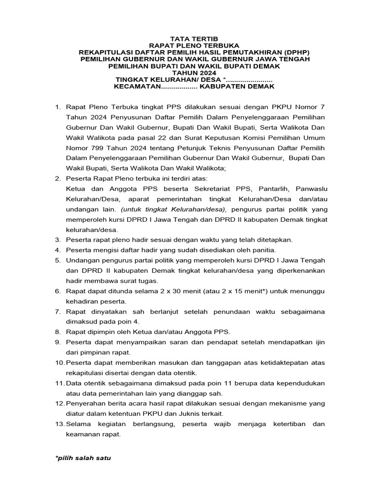 04 Draft Tatib Rekap PPS PPK | PDF