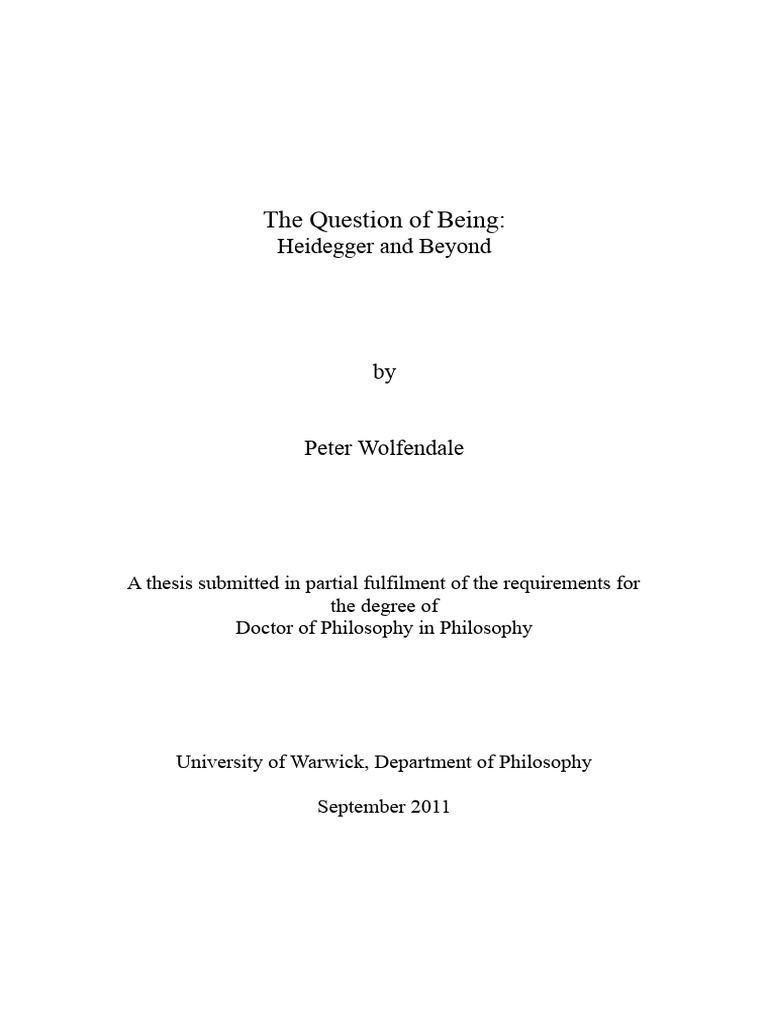 The Question of Being Heidegger and Beyo | PDF
