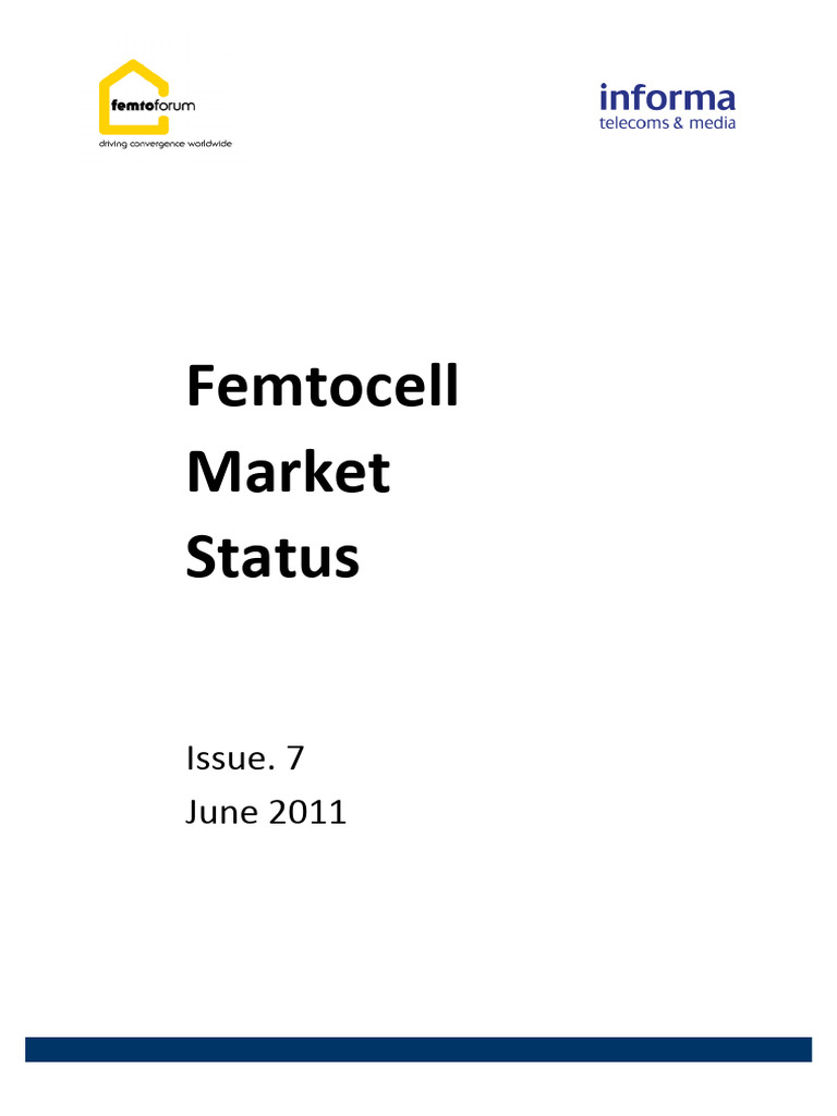Femto - Market Status 2011 Q2 | PDF | Wi Max | Telecommunications