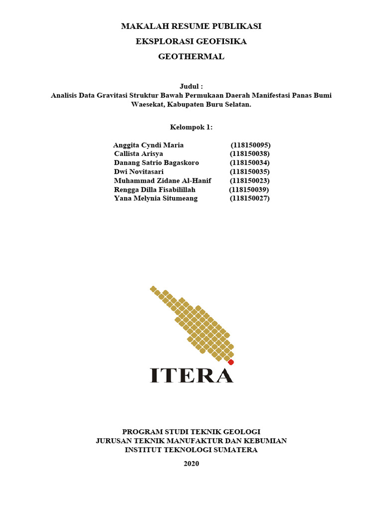Analisis Gravitasi Geothermal Waesekat | PDF | Sains & Matematika