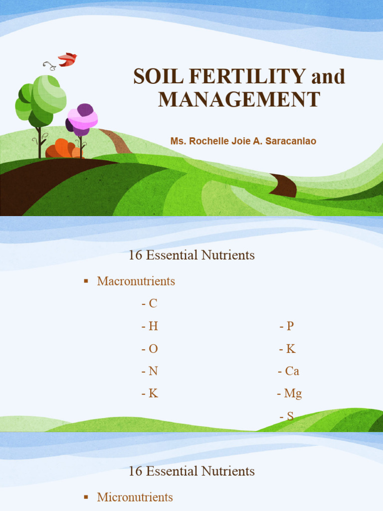 SOIL FERTILITY and MANAGEMENT | PDF | Plant Nutrition | Fertilizer
