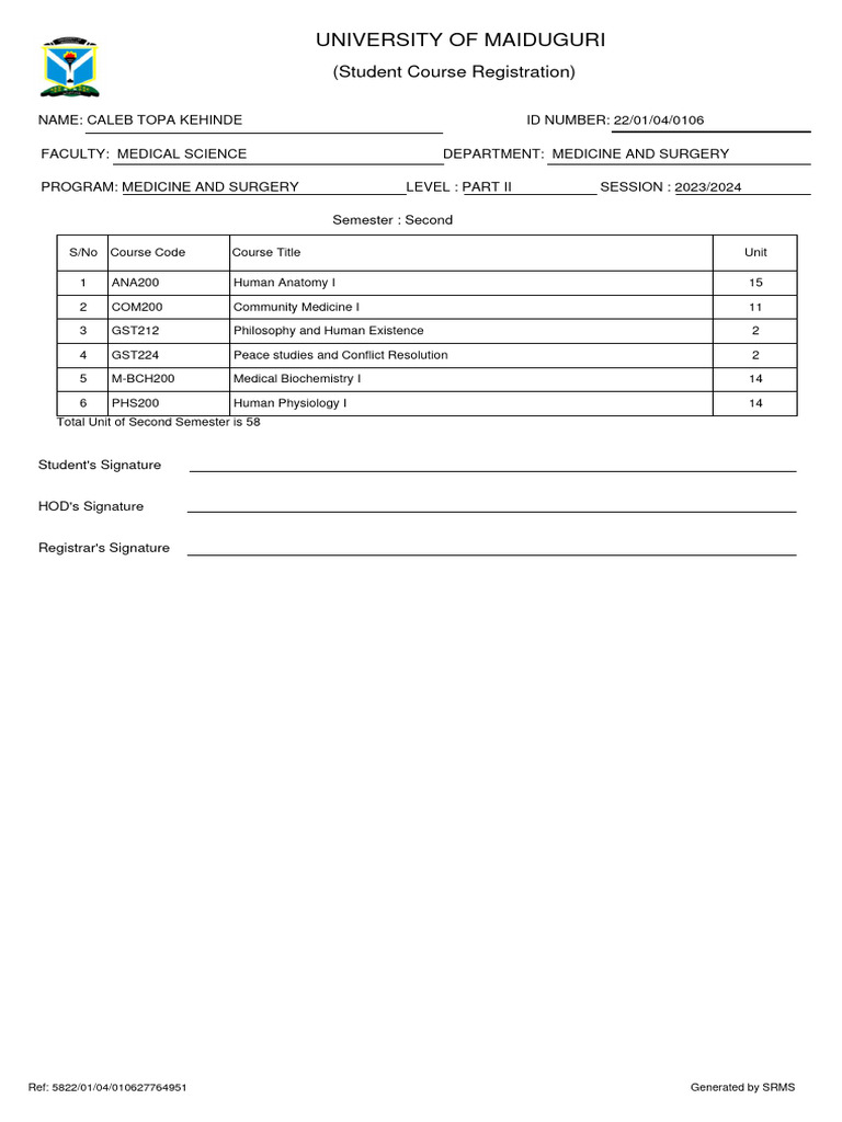 Course Form - SECOND SEMESTER, 2023 - 2024 | PDF | Self-Improvement | Wellness