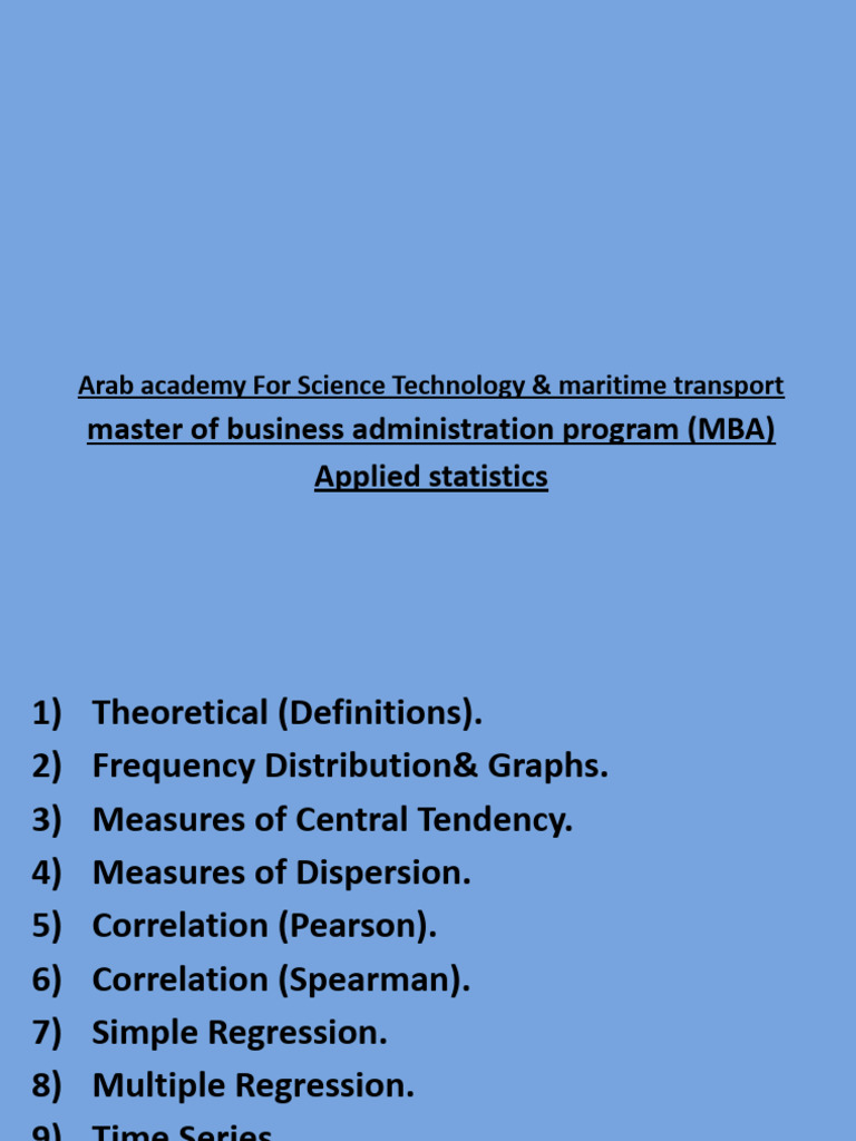 Applied Statistics - MBA | PDF | Statistics | Mode (Statistics)