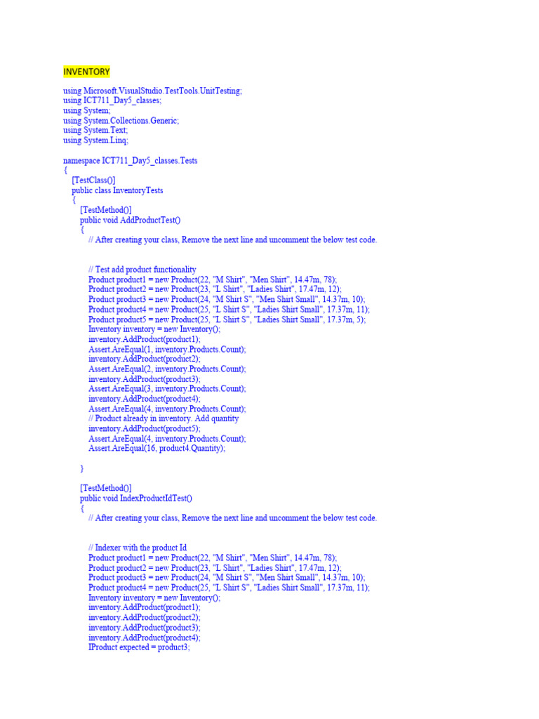 TESTS code | PDF | Computer Science | Software Engineering