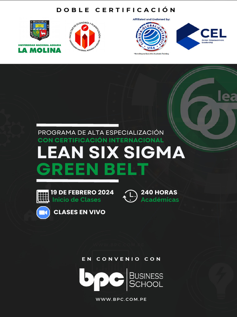 Curso Lean Six Sigma Green Belt 2024 | PDF | Lean Manufacturing | Six Sigma