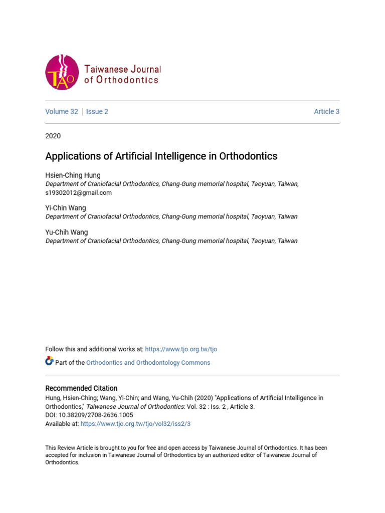 AI in Orthodontics | PDF | Artificial Neural Network | Artificial ...