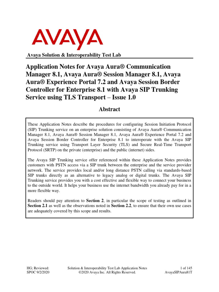 Avaya SIPAura 81 T | PDF | Session Initiation Protocol | Port (Computer Networking)