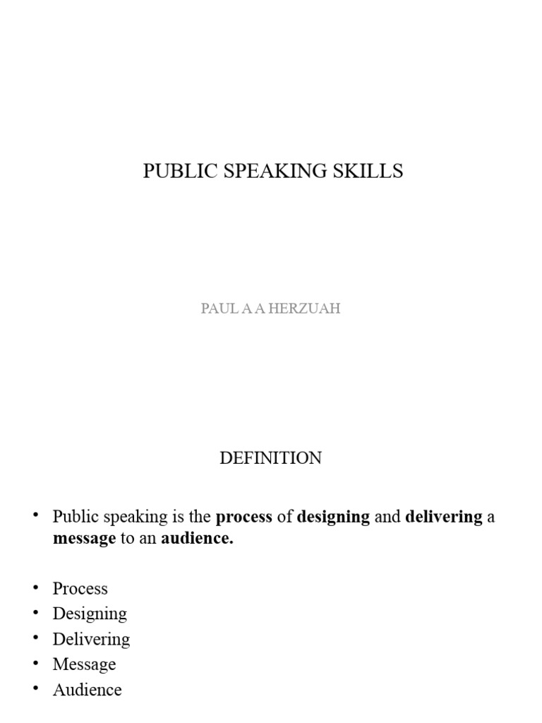 Public Speaking Skills | PDF | Public Speaking | Word