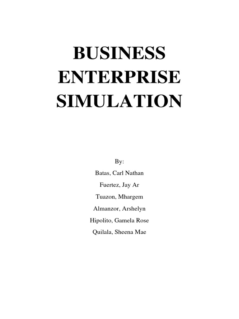 Business Enterprise Simulation | PDF | Investing | Entrepreneurship