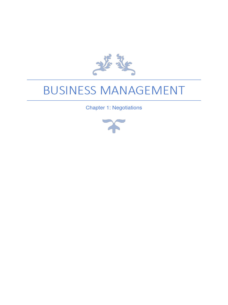 Chapter 1 Negotiations | PDF | Negotiation | Social Psychology