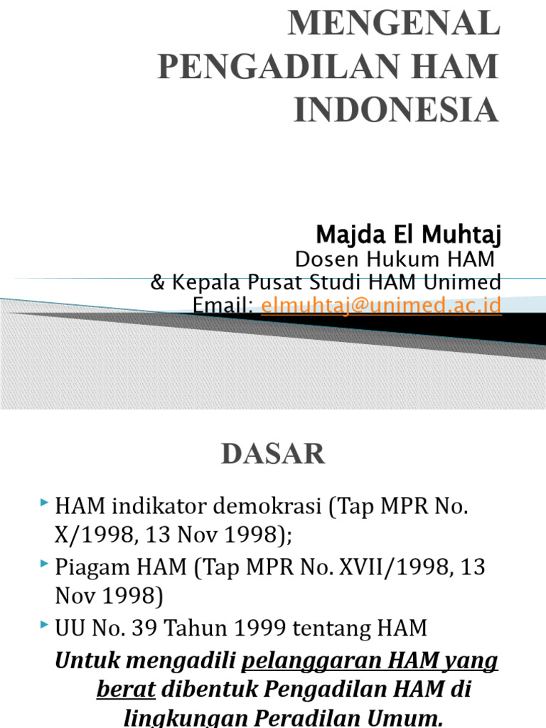 MENGENAL PENGADILAN HAM INDONESIA - Majda El Muhtaj | PDF