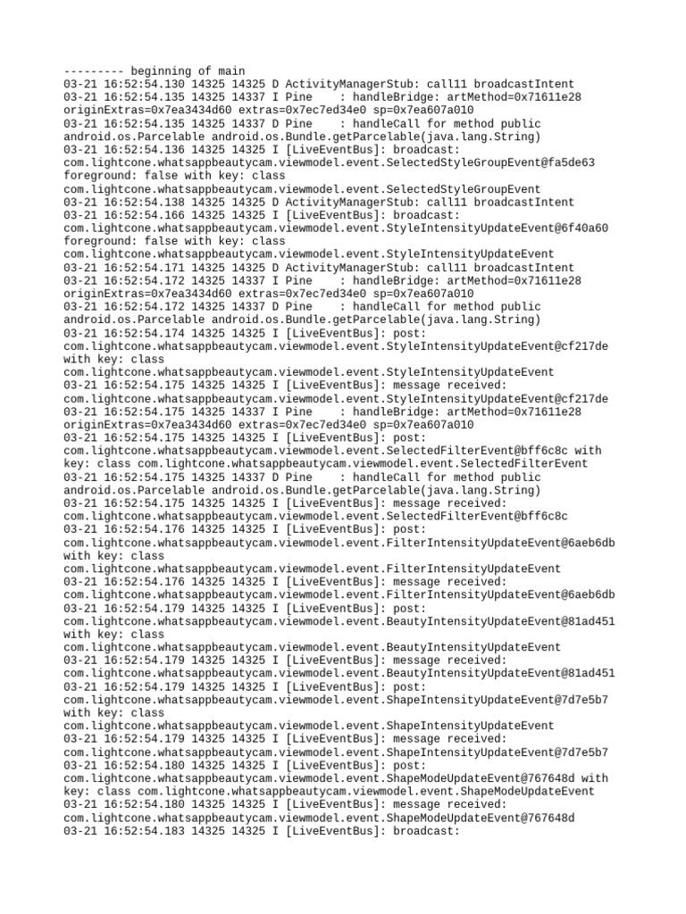Com - Cherisher.beauty - Camera.videocall Logcat | PDF | Computer Engineering | Software