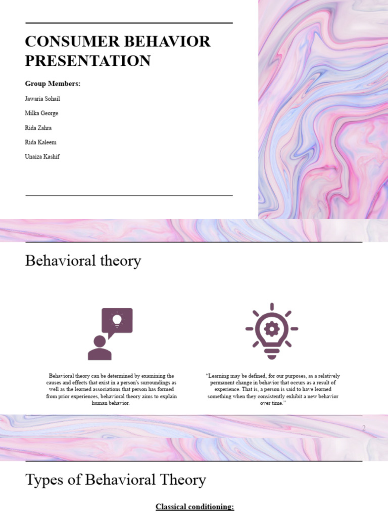 Consumer Behaviour [GROUP 1] | PDF | Reinforcement | Behavior