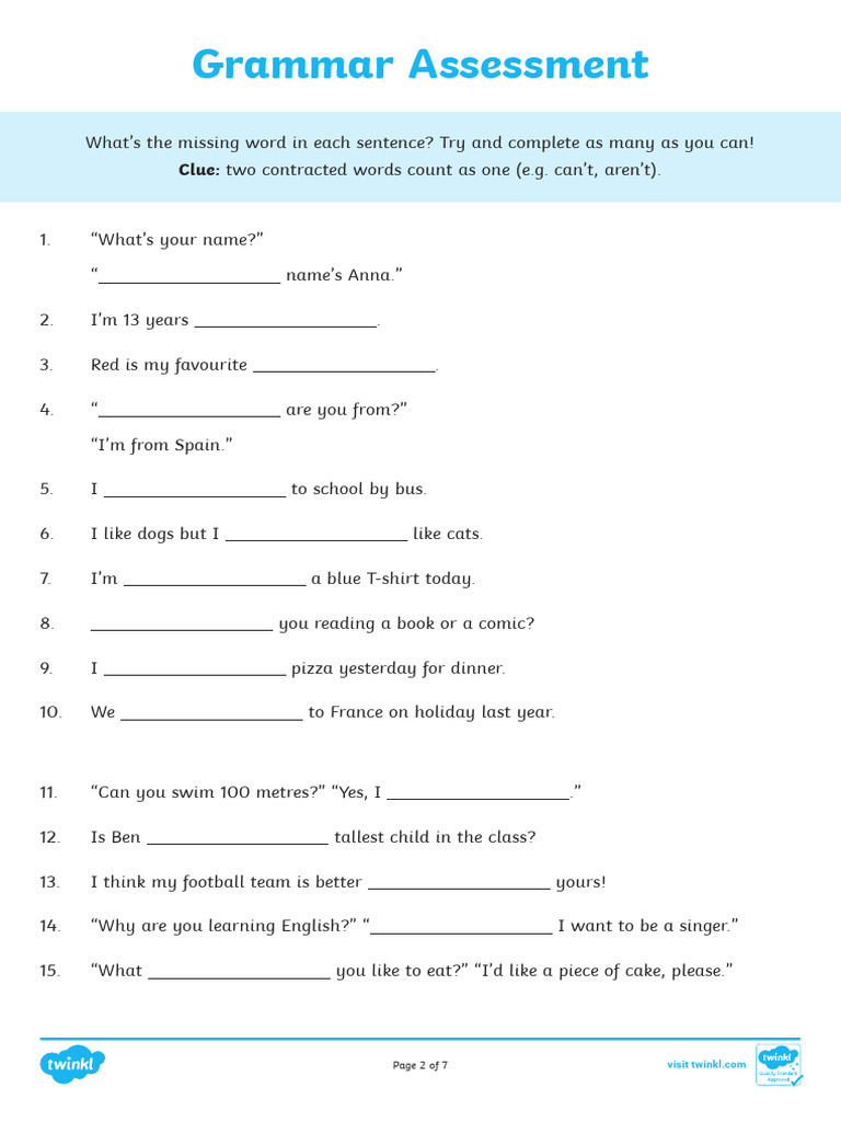 Examen Nivelación Gramatica Pdf