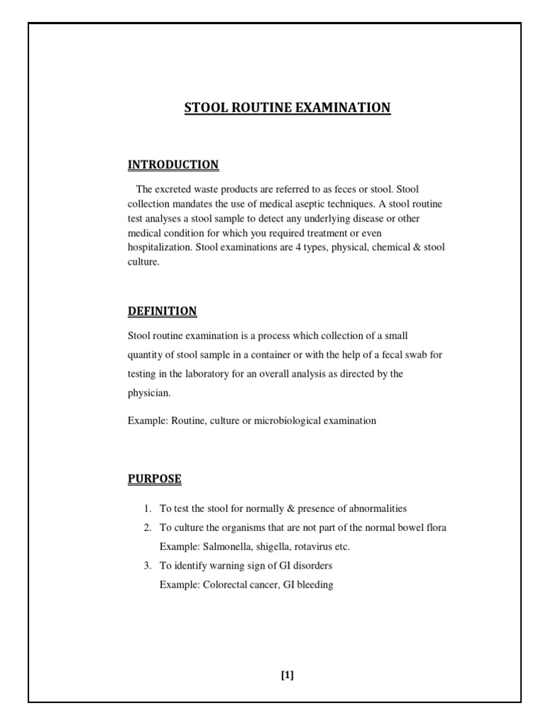 Word - Stool Routine Examination Final 111 | PDF | Human Feces ...