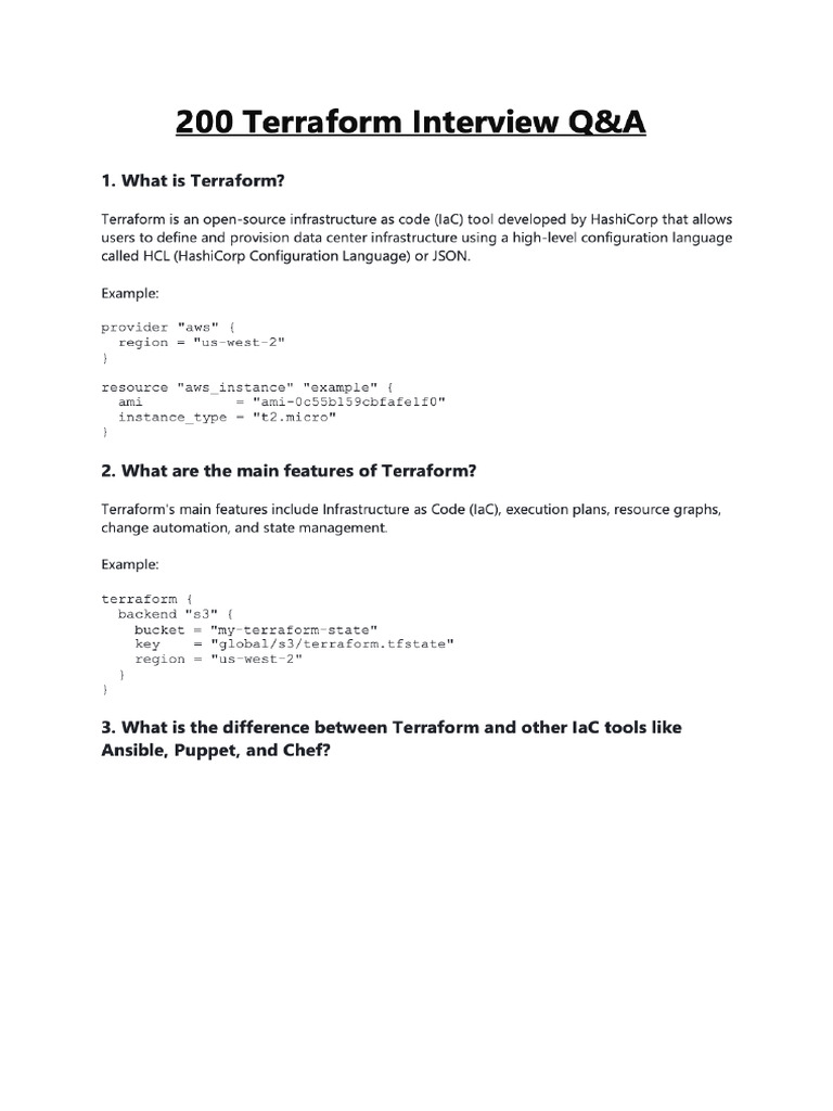 Terraform Interview Questions | PDF