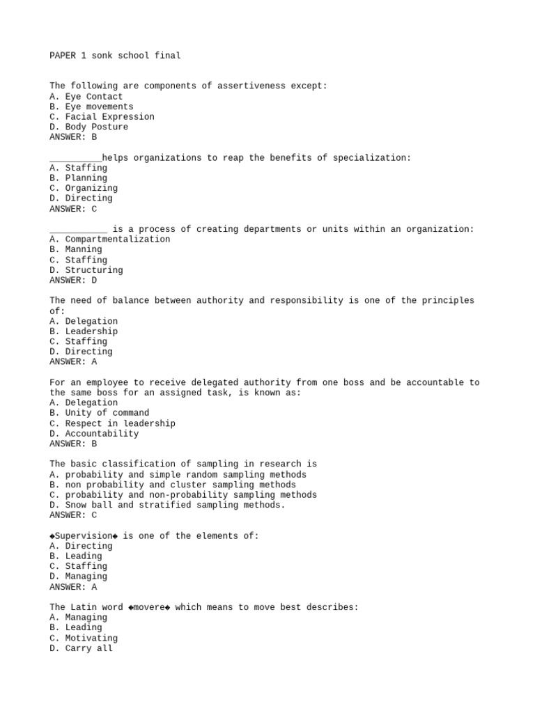 Hospital Final Exam Questions & Answers | PDF | Vertebra | Anemia